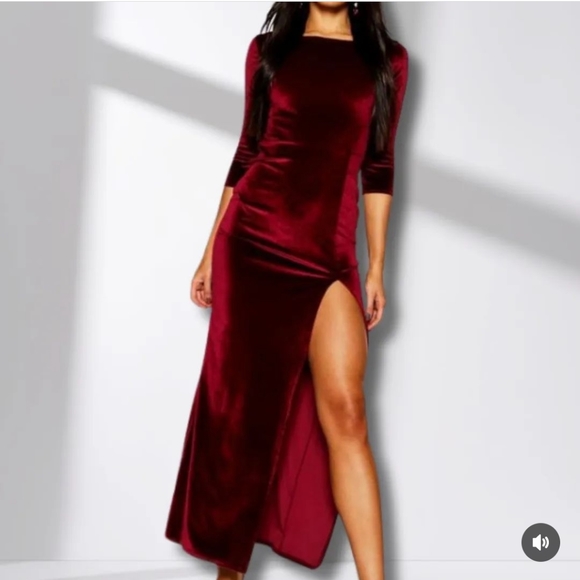 Boohoo | Dresses | Boohoo Velvet Evening Dress | Poshmark